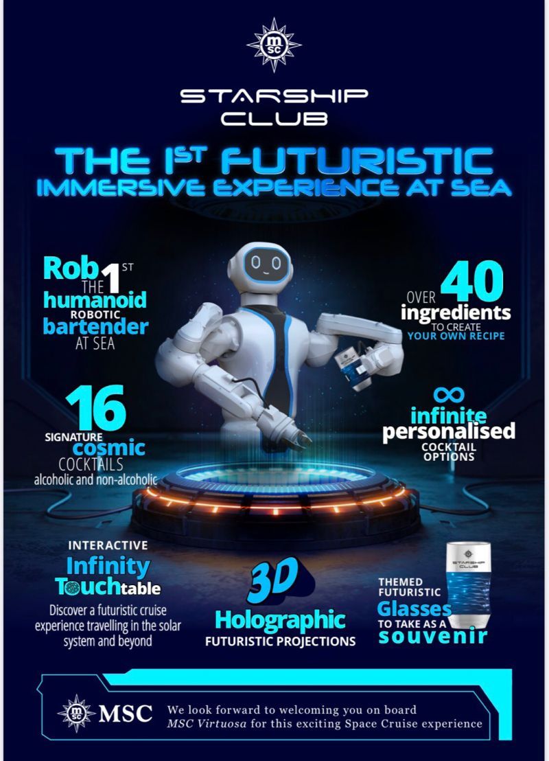 MSC Cruises introduce Rob, the first Humanoid Bartender Robot at Sea